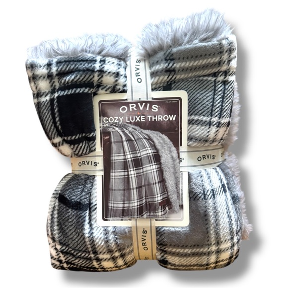 Orvis | Bedding | Orvis Black And Gray Cozy Luxe Throw | Poshmark